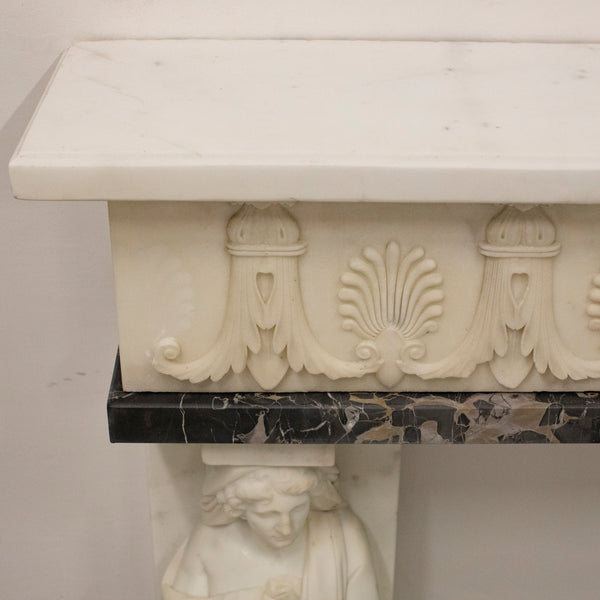 Antique Greek Revival Statuary Marble Fireplace - The Architectural Forum