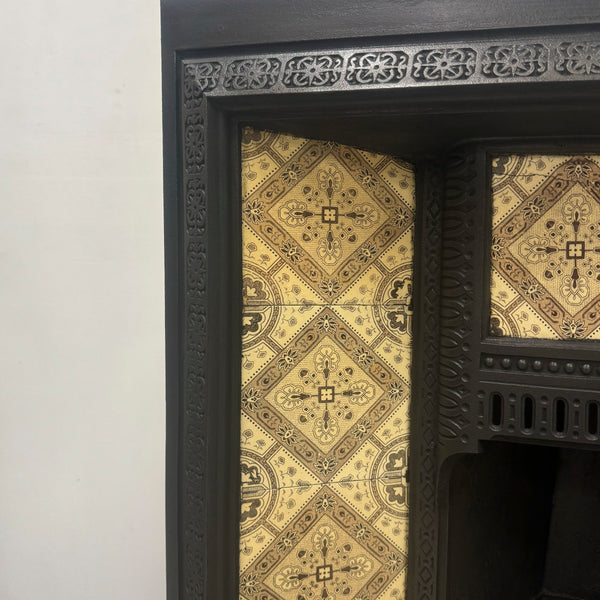Antique Victorian Tiled Fireplace Insert - The Architectural Forum