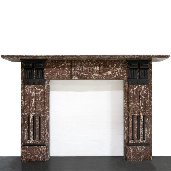 Large Antique Rouge Royal Red Marble Fireplace Surround - The ...