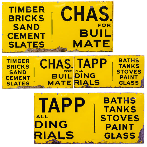 Large Reclaimed Enamel Yellow London Shop Sign - The Architectural Forum