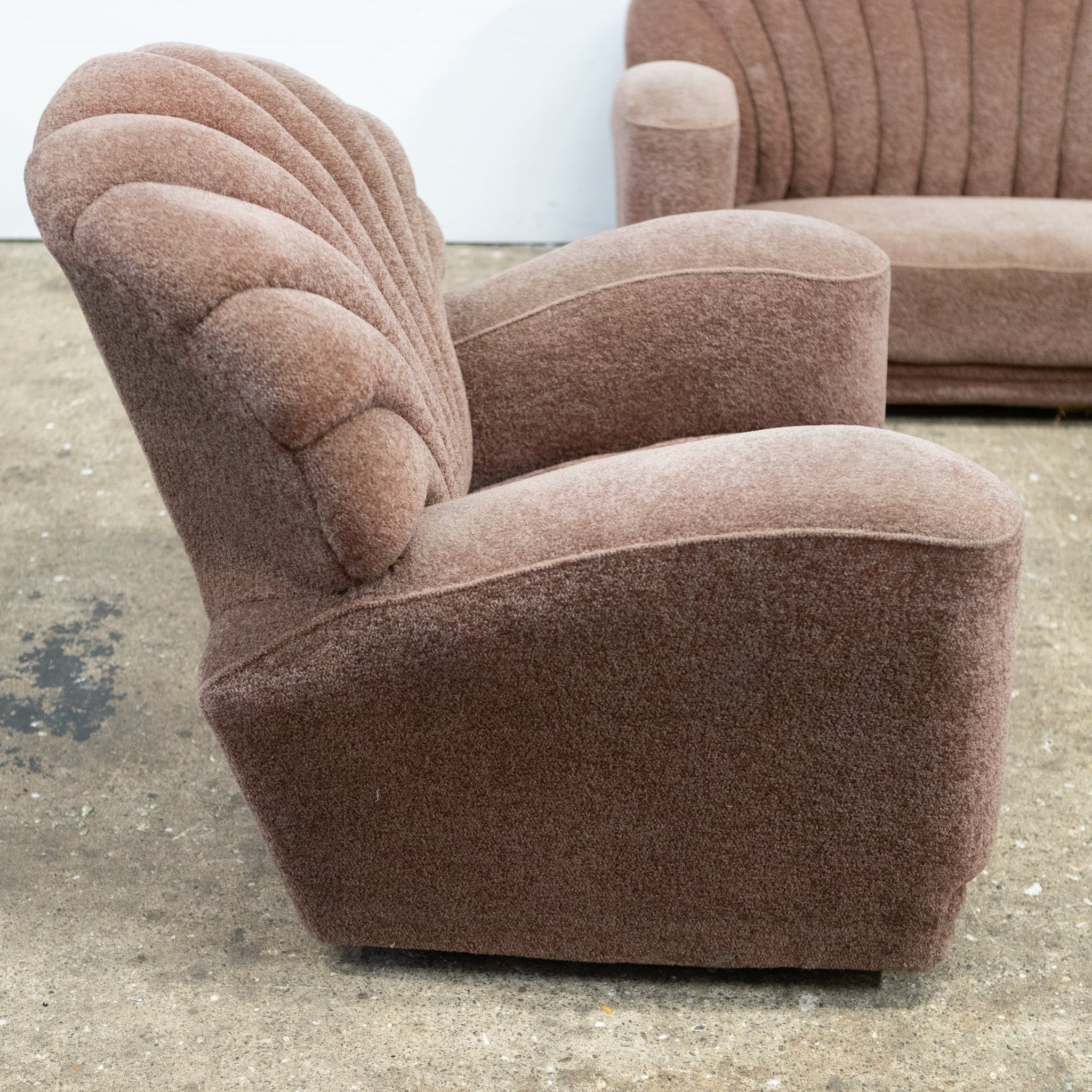 Art Deco 3 Piece Suite Shell-Back Sofa & Armchairs - The Architectural ...