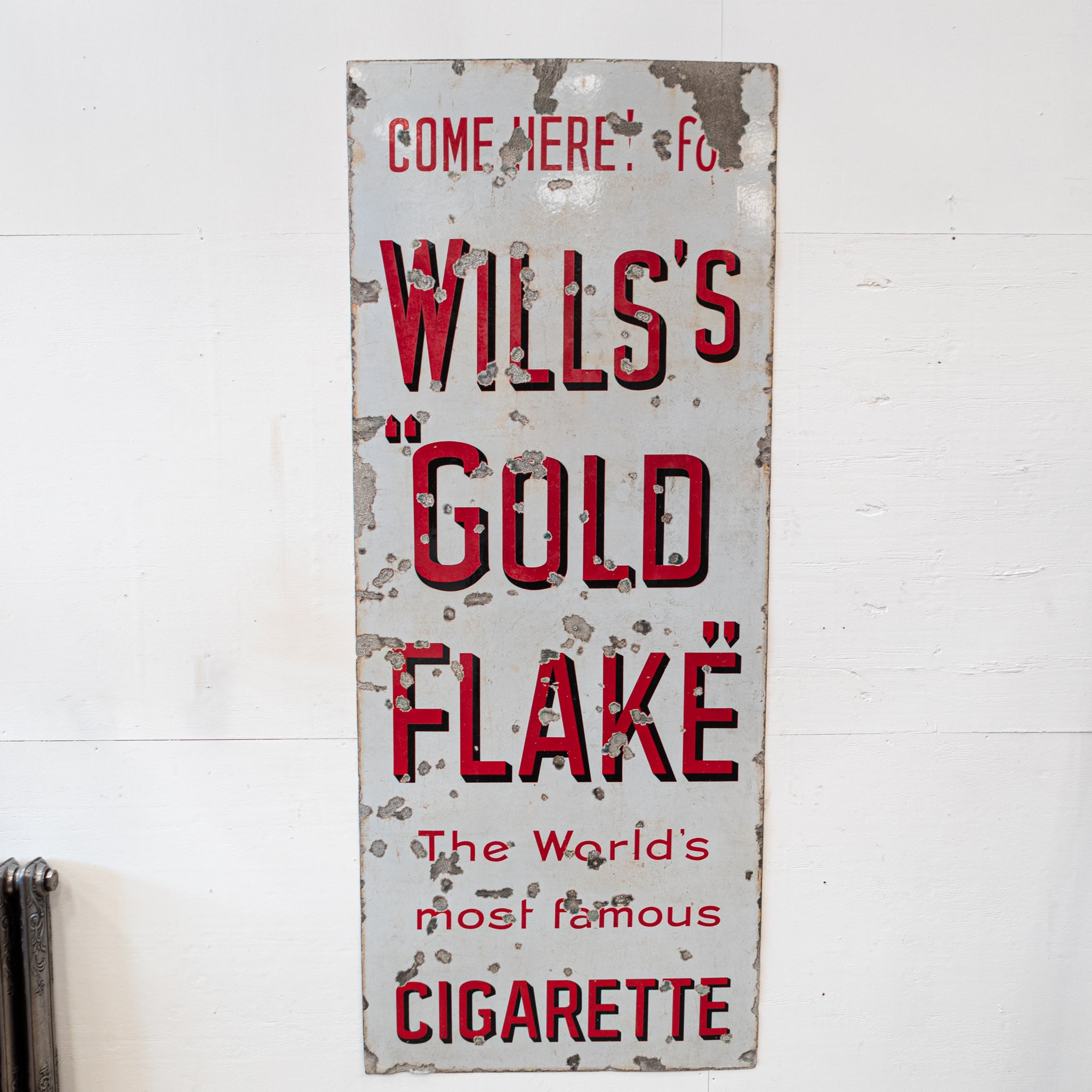 gold flake enamel sign
