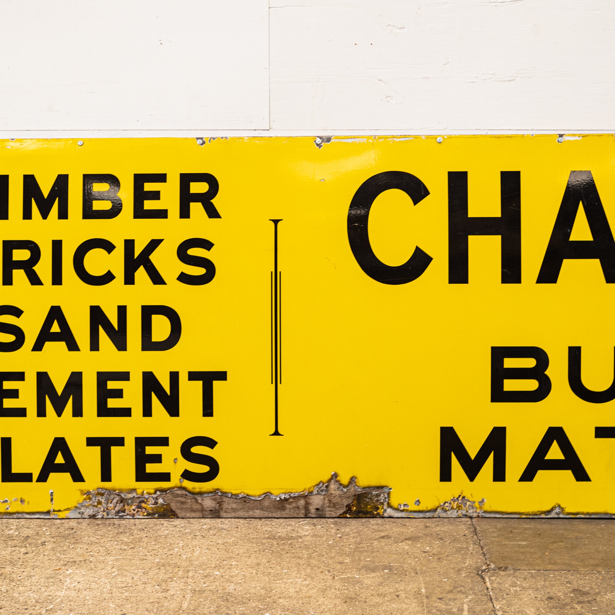 Large Reclaimed Enamel Yellow London Shop Sign - The Architectural Forum