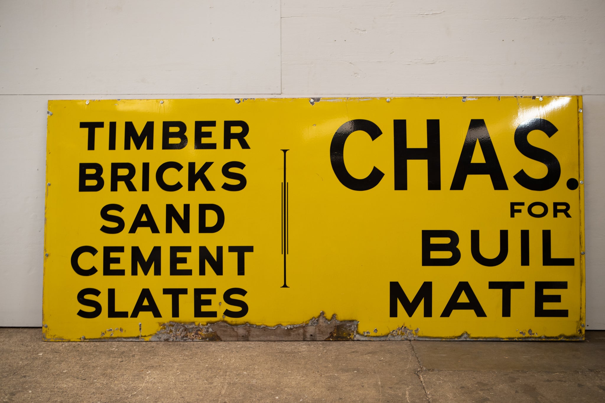 Large Reclaimed Enamel Yellow London Shop Sign - The Architectural Forum