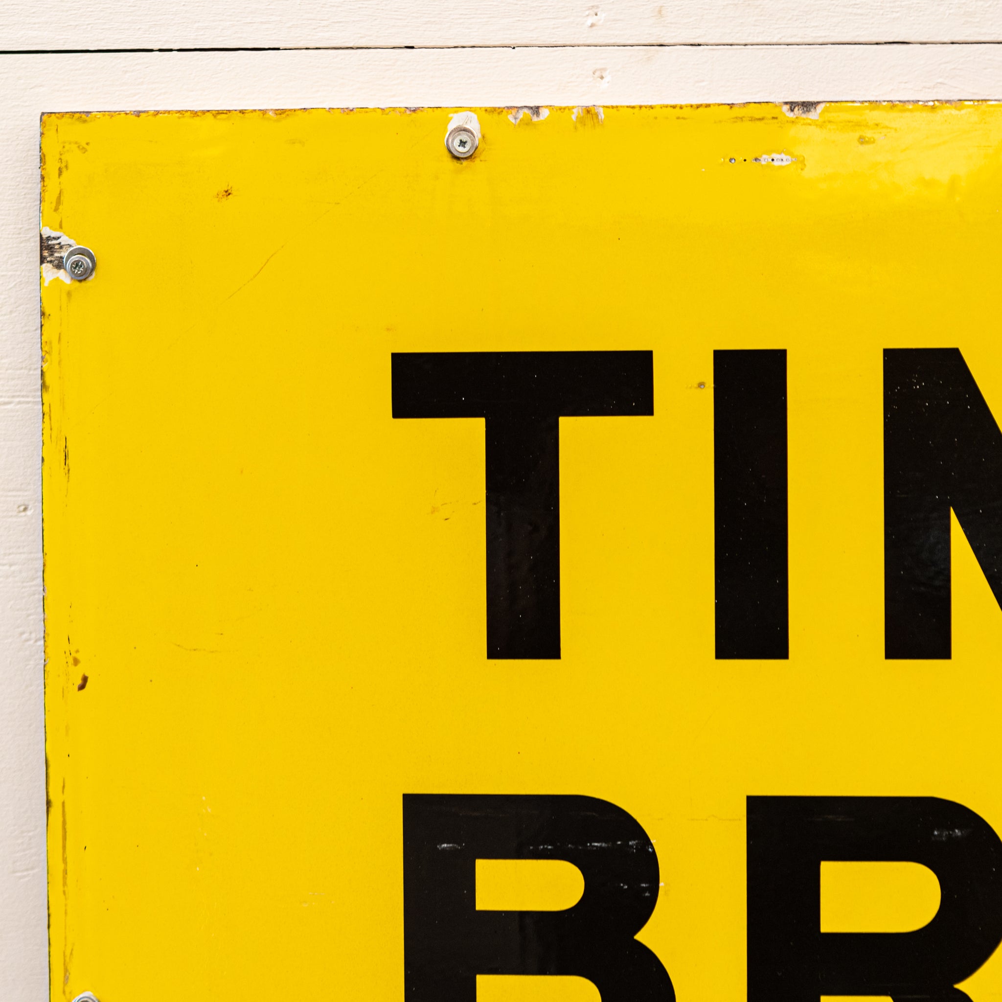 Large Reclaimed Enamel Yellow London Shop Sign - The Architectural Forum