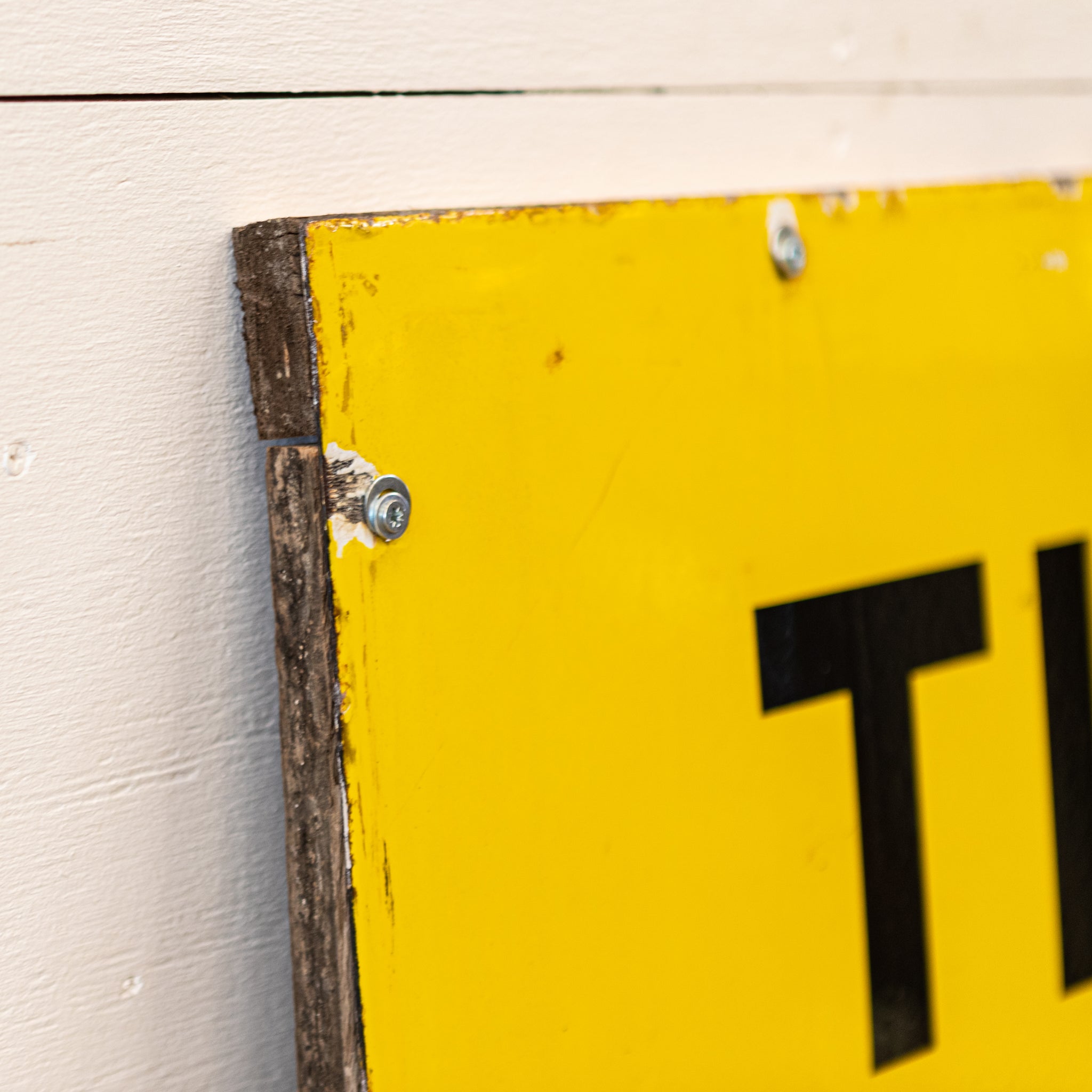 Large Reclaimed Enamel Yellow London Shop Sign - The Architectural Forum