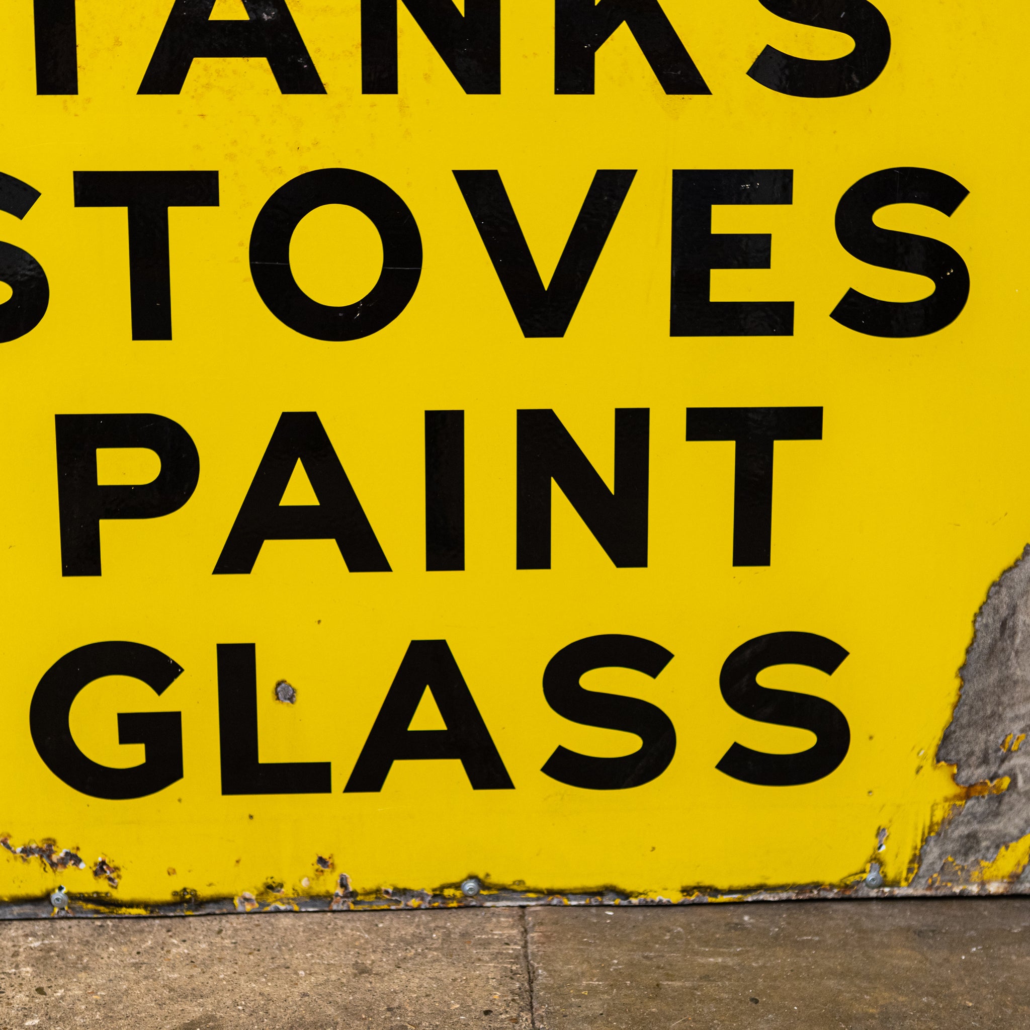 Large Reclaimed Enamel Yellow London Shop Sign - The Architectural Forum