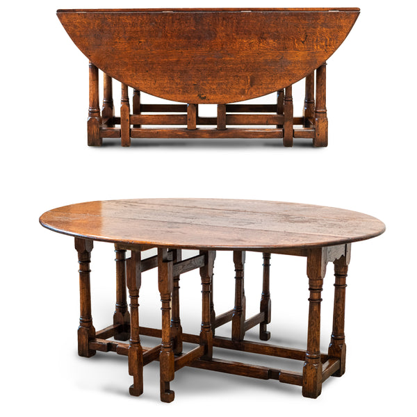 Large Reclaimed Oak Gateleg Drop Leaf Table - The Architectural Forum